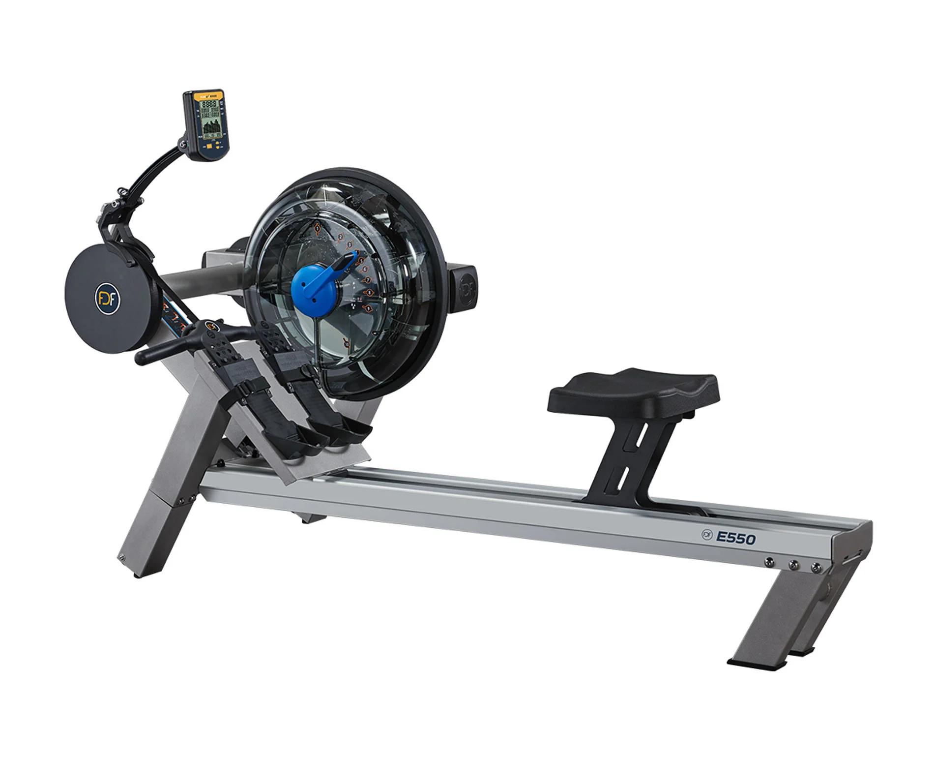 Rowing ergometer TUNTURI Fluid Rower Evo E550 Side Tank Silver Bronze ...