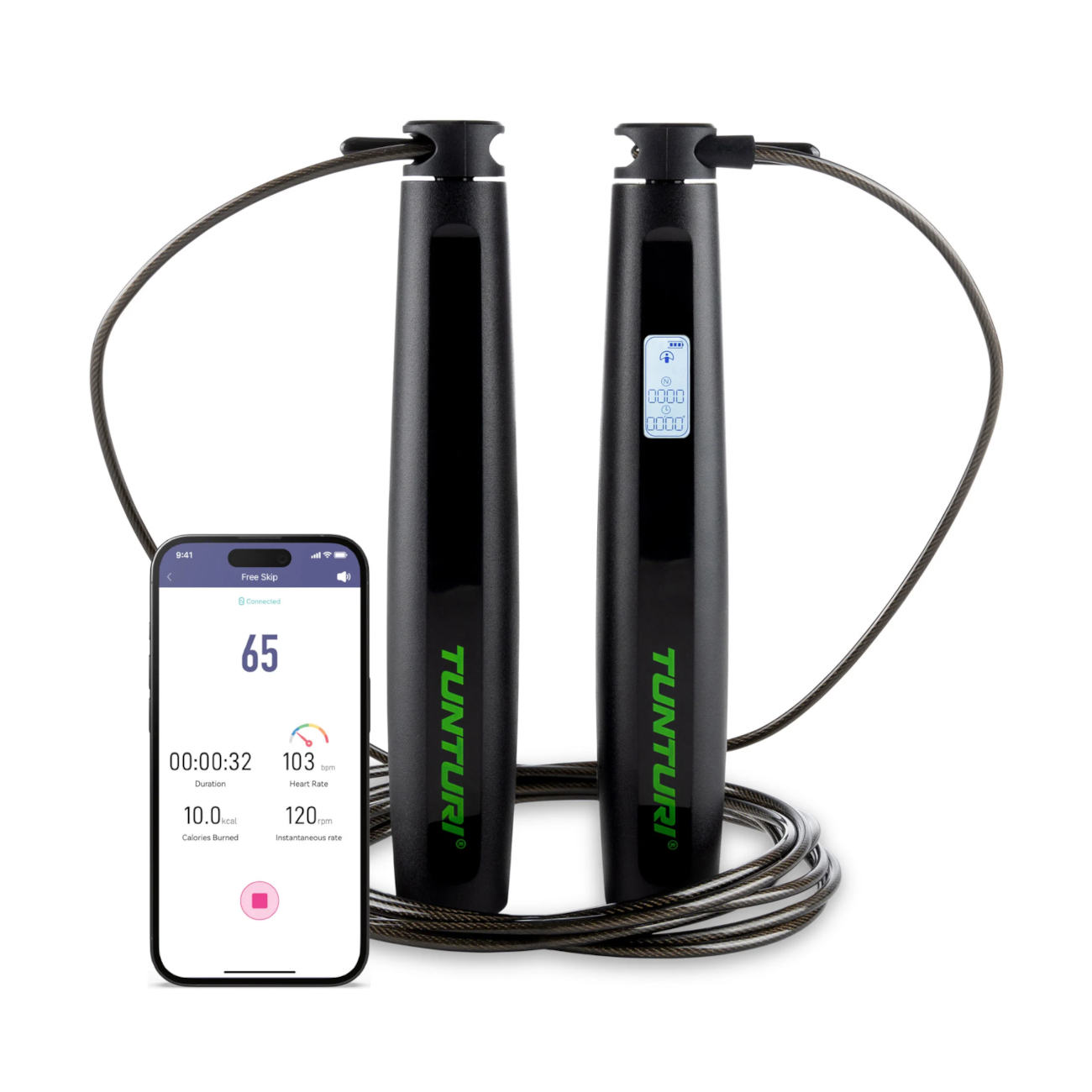 Hüppenöör TUNTURI Smart Jump Rope with Display and App | Velomarket